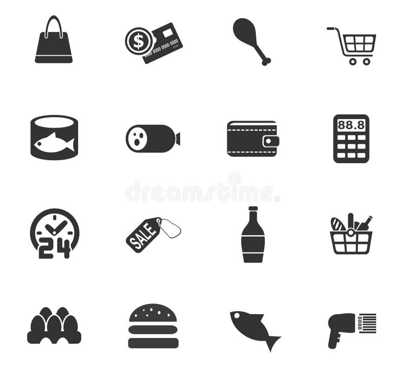 Sistema Del Icono Del Colmado Ilustración del Vector - Ilustración de ...