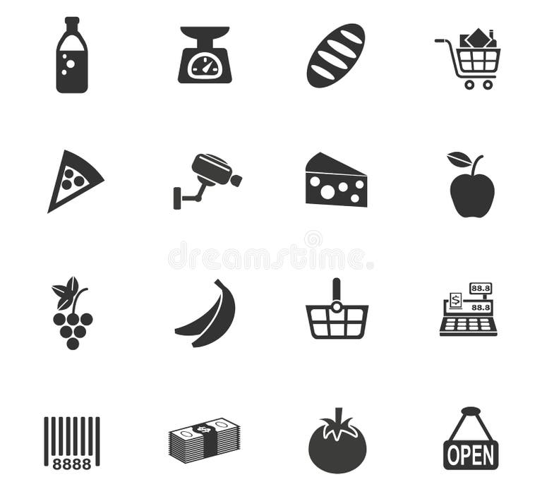 Sistema Del Icono Del Colmado Ilustración del Vector - Ilustración de ...