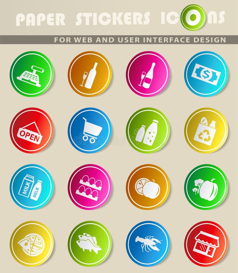 Sistema Del Icono Del Colmado Stock de ilustración - Ilustración de ...