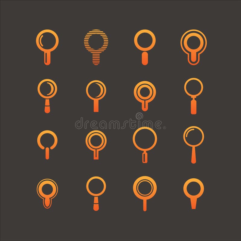 Sistema Del Icono Del Hallazgo Ilustración del Vector - Ilustración de ...