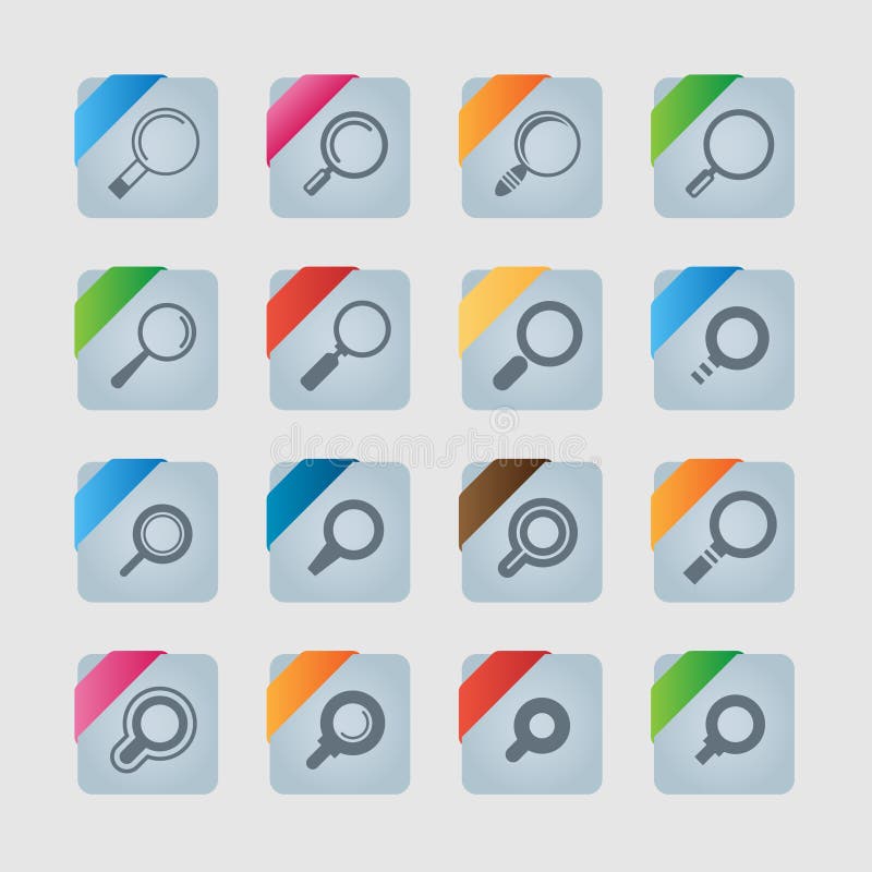 Sistema Del Icono Del Hallazgo Ilustración del Vector - Ilustración de ...