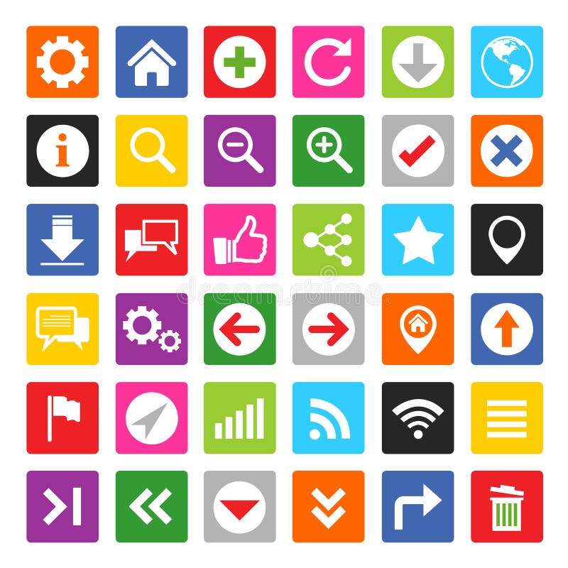 Sistema Del Icono Del Sitio Web Y De Internet Ilustración del Vector ...