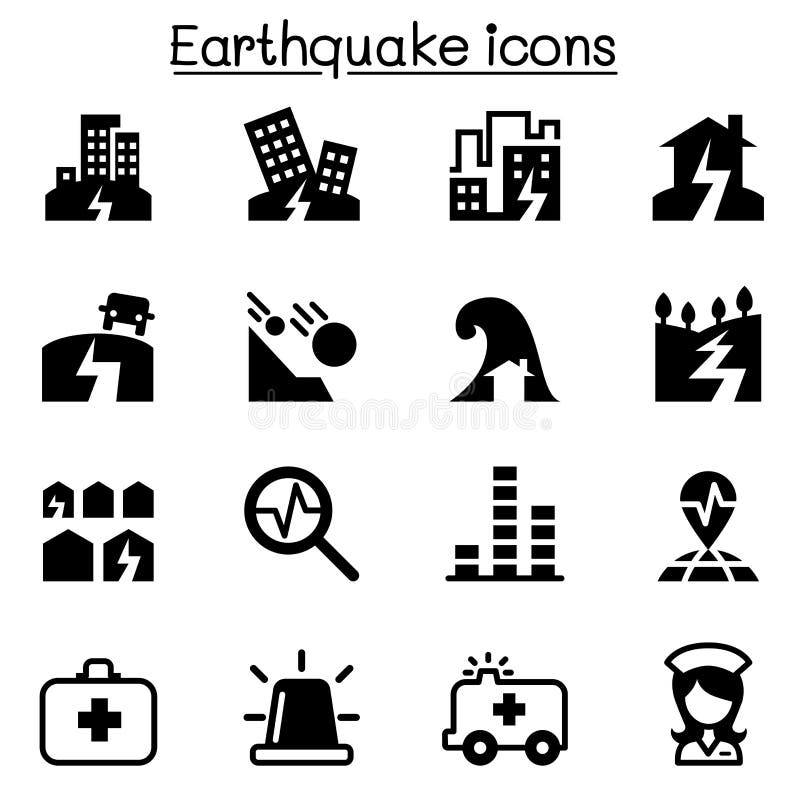 Vector De Icono Del Terremoto De La Colección De Desastres Ilustración ...