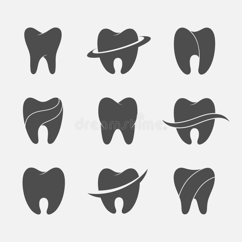Sistema Del Icono Del Vector De Los Dientes Ilustración del Vector ...