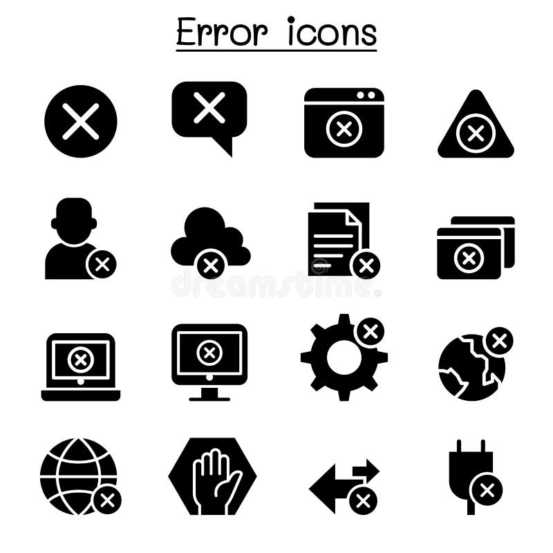 Sistema Del Icono Del Error Stock de ilustración - Ilustración de ...