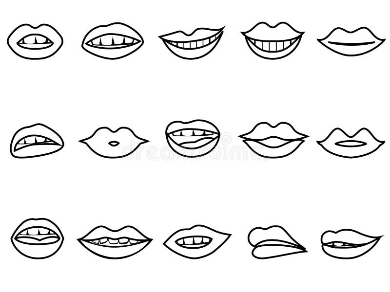 Ejemplo Del Esquema De Los Labios Stock de ilustración - Ilustración de ...