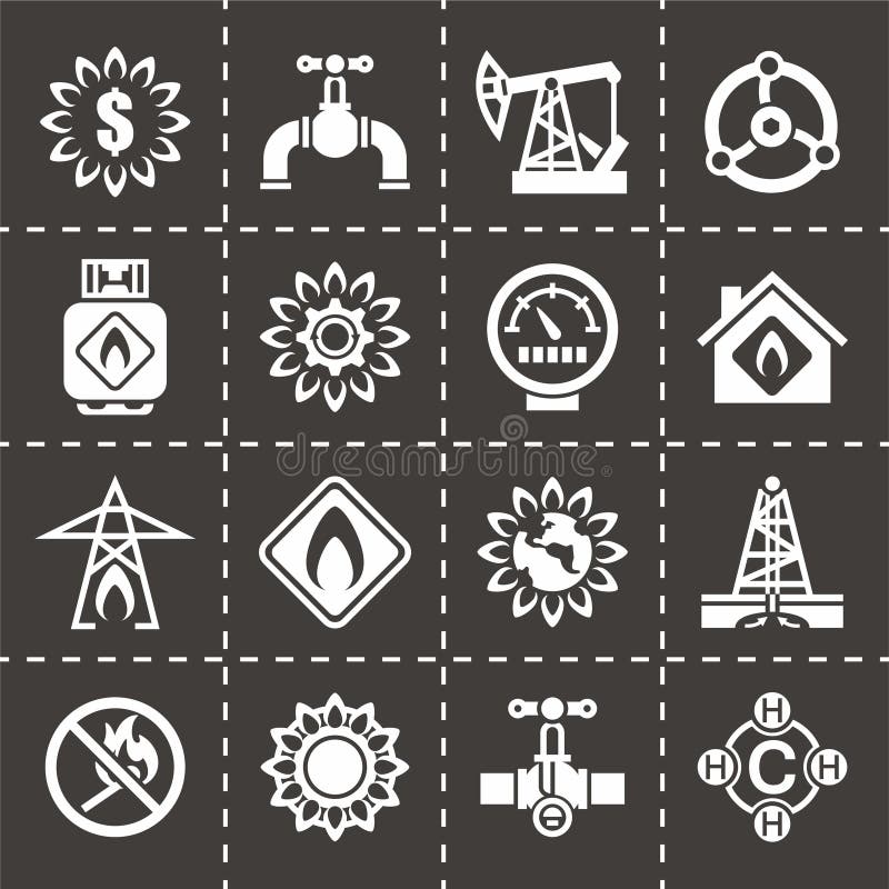 Sistema Del Icono Del Gas Natural Del Vector Ilustración del Vector ...