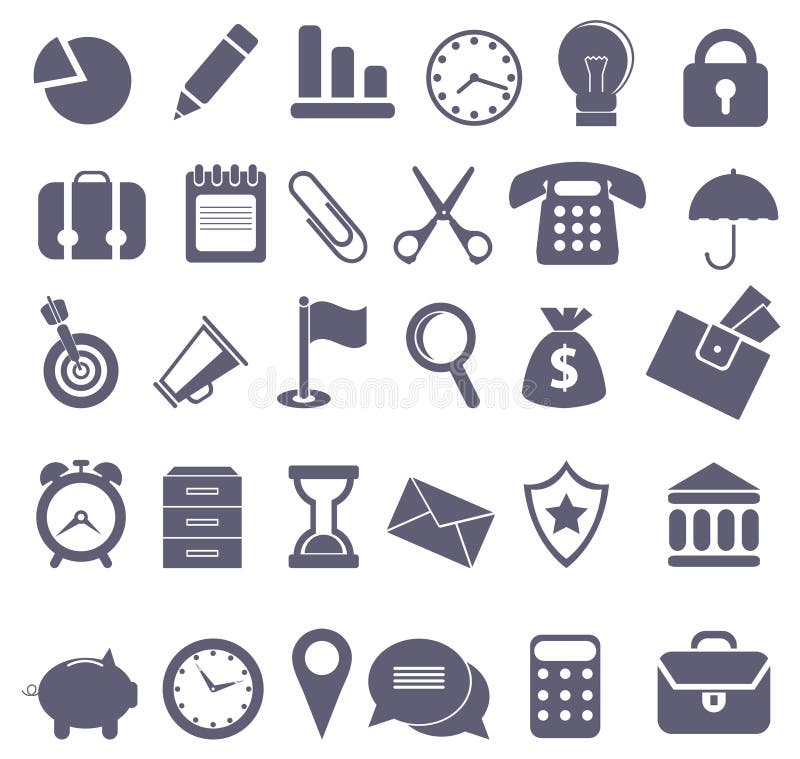 Iconos de negocio grises ilustración del vector. Ilustración de altura ...