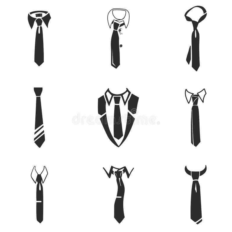 Sistema Del Icono Del Lazo, Estilo Simple Ilustración del Vector ...