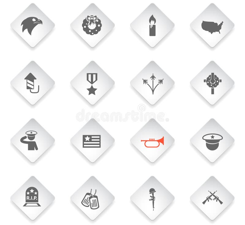 Sistema Del Icono Del Memorial Day Ilustración del Vector - Ilustración ...