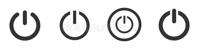 Sistema Del Icono Del Poder Ilustración del Vector - Ilustración de ...