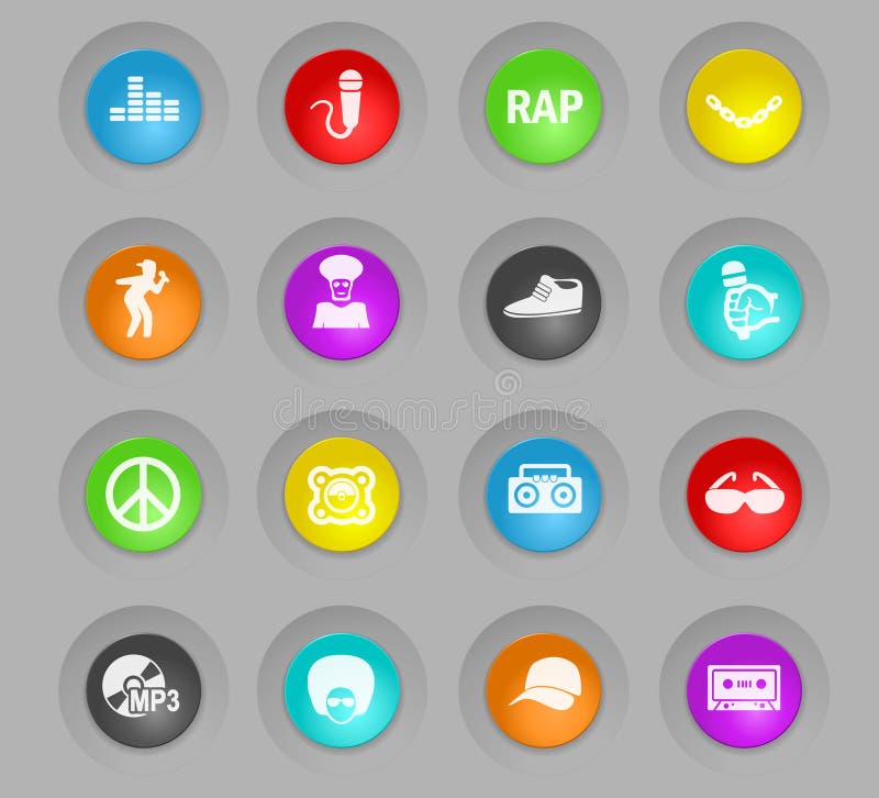 Sistema del icono del rap ilustración del vector. Ilustración de icono ...