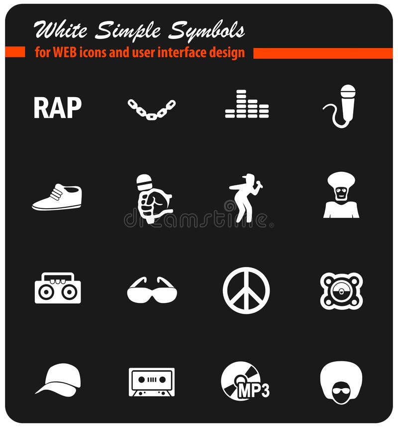 Sistema del icono del rap ilustración del vector. Ilustración de ...