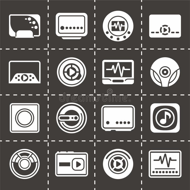 Sistema Del Icono Del Reproductor Multimedia Del Vector Ilustración del ...