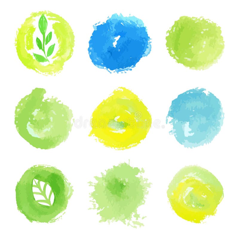 Sistema Del Logotipo De La Acuarela Stock de ilustración - Ilustración ...