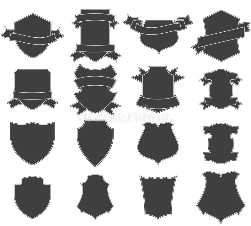 Sistema Del Logotipo De Los Escudos Ilustración del Vector ...