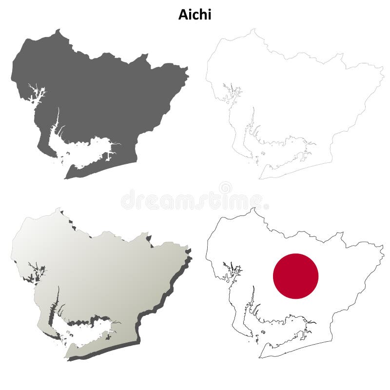 Sistema Del Mapa Del Esquema Del Espacio En Blanco De Aichi Ilustración