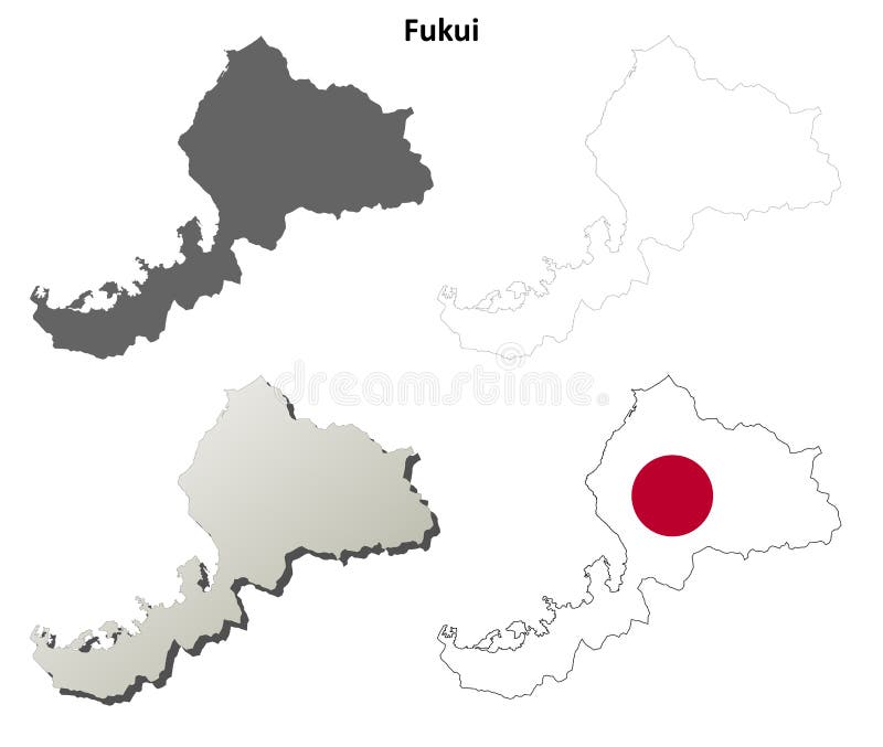 Sistema Del Mapa Del Esquema Del Espacio En Blanco De Fukui Ilustración