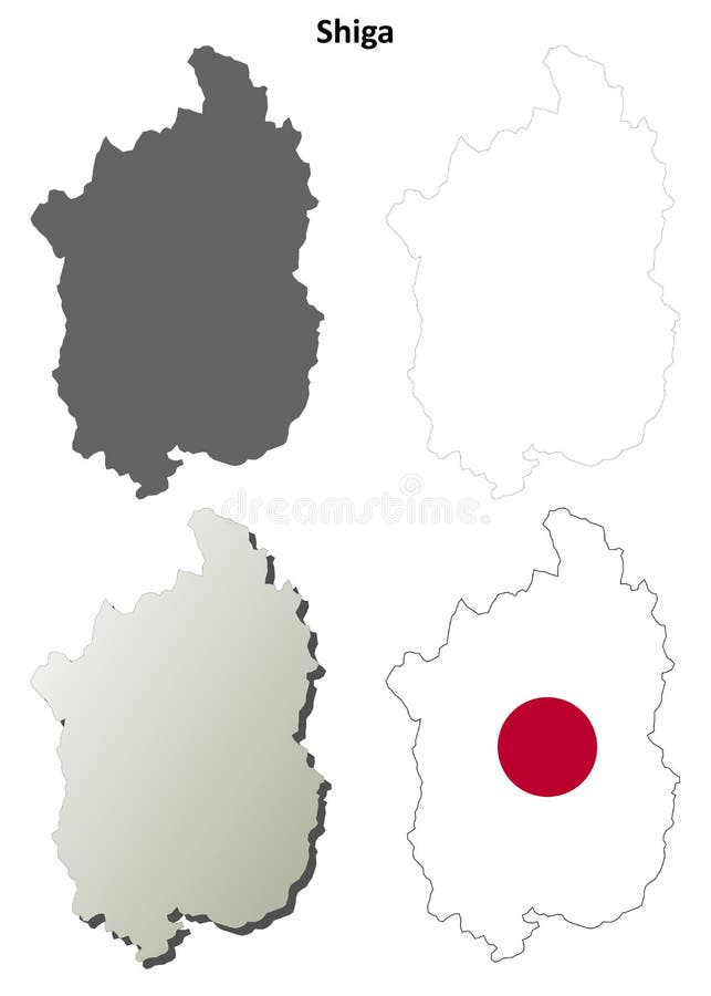 Sistema Del Mapa Del Esquema Del Espacio En Blanco De Shiga Ilustración
