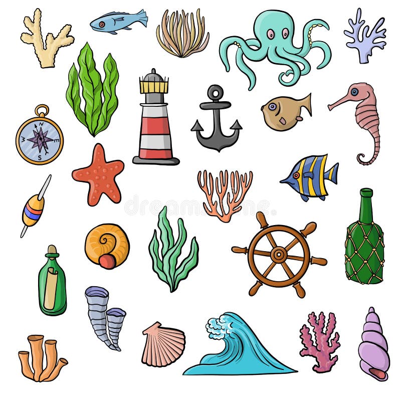 Sistema del mar del vector ilustración del vector. Ilustración de ...