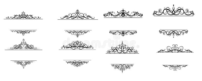 Sistema Del Marco Del Remolino Del Vector Del Vintage Ilustración del ...