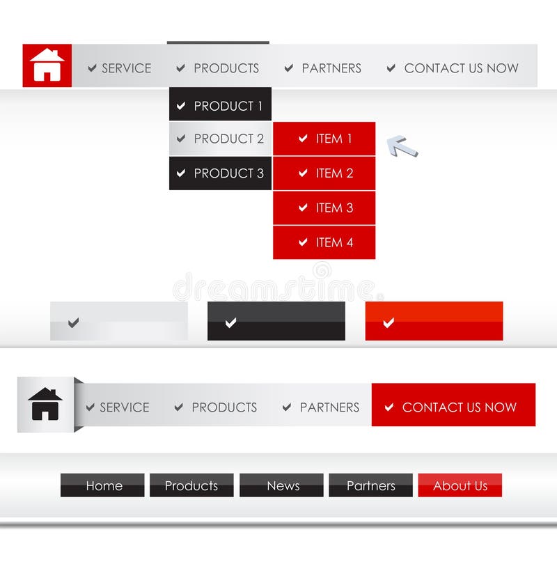 Sistema del menú Sitio Web ilustración del vector. Ilustración de ...