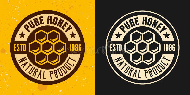 Sistema Del Panal Del Emblema Coloreado Del Vector De Dos Estilos ...