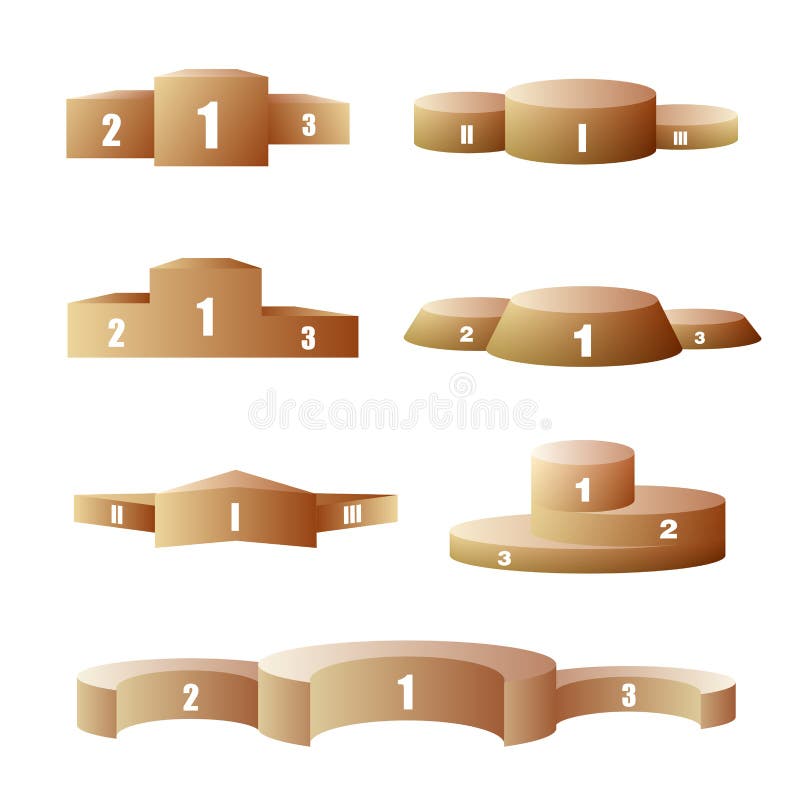 Sistema del podio stock de ilustración. Ilustración de bronce - 32453722