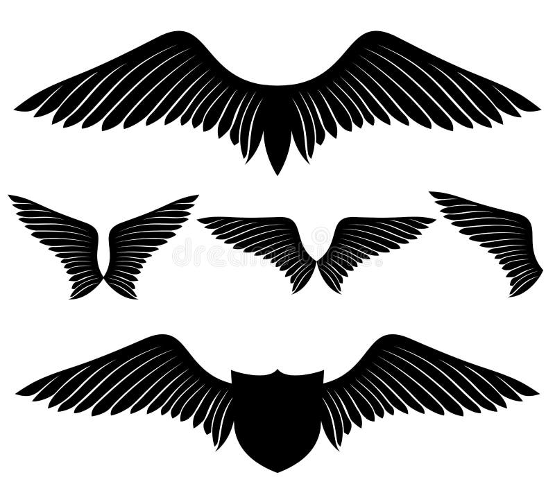 Sistema del vector alas ilustración del vector. Ilustración de conjunto ...