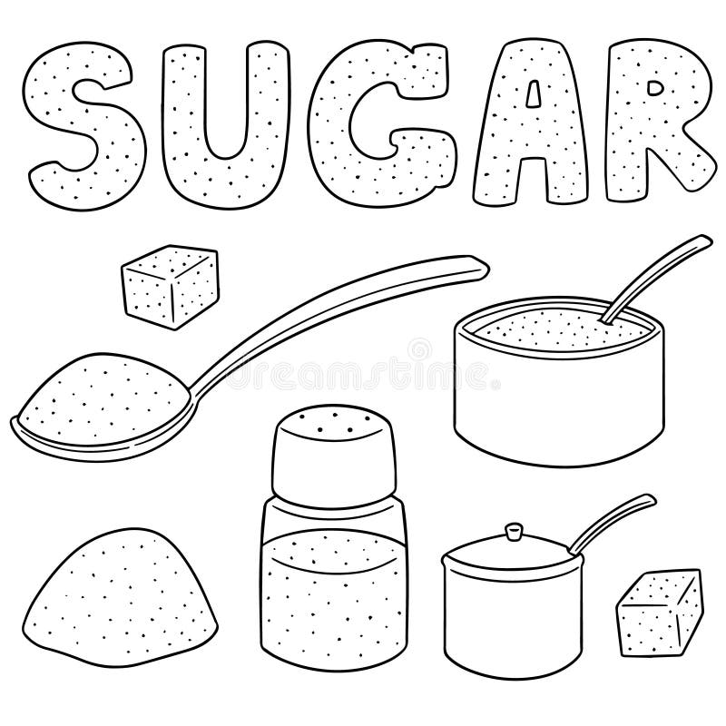 Sistema Del Vector De Azúcar Ilustración del Vector - Ilustración de ...