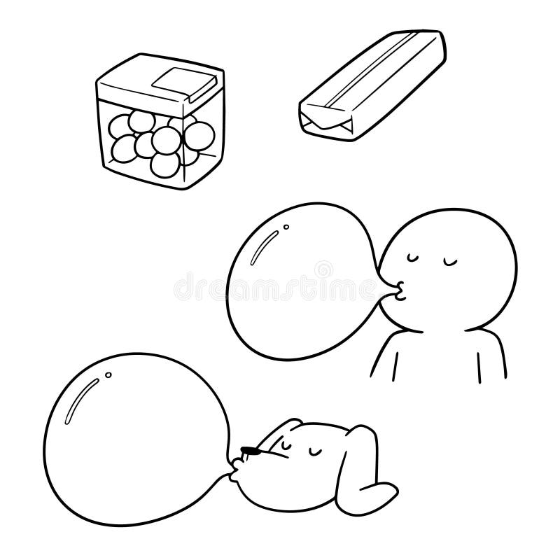 Sistema Del Vector De Chicle Ilustración del Vector - Ilustración de ...