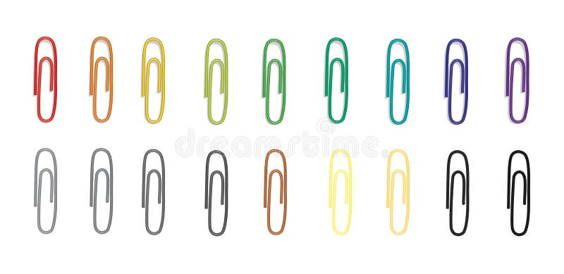 Sistema Del Vector De Clips Coloridos Ilustración del Vector ...