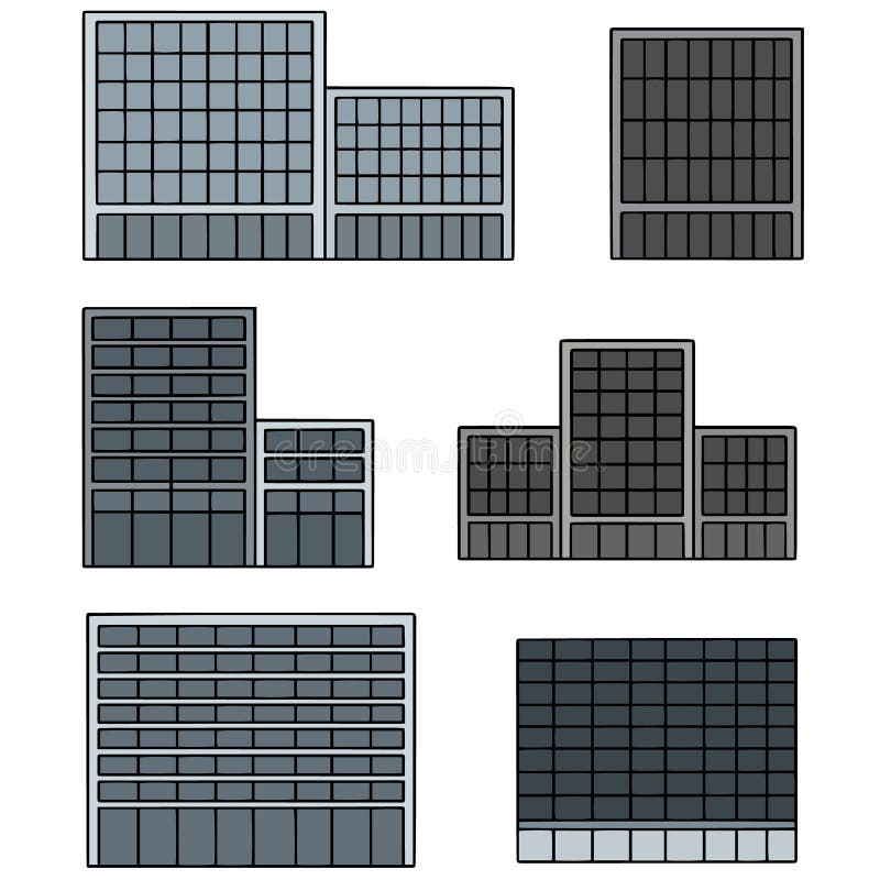 Sistema Del Vector De Edificio Ilustración del Vector - Ilustración de ...