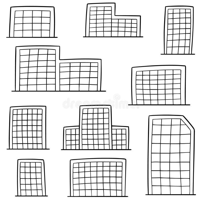 Sistema Del Vector De Edificio Ilustración del Vector - Ilustración de ...