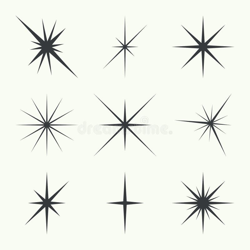 Sistema Del Vector De Estrellas Ilustración del Vector - Ilustración de ...