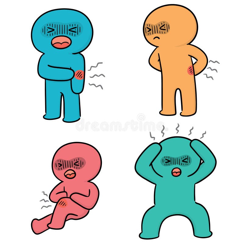 Sistema Del Vector De Gente Del Dolor Ilustración del Vector ...