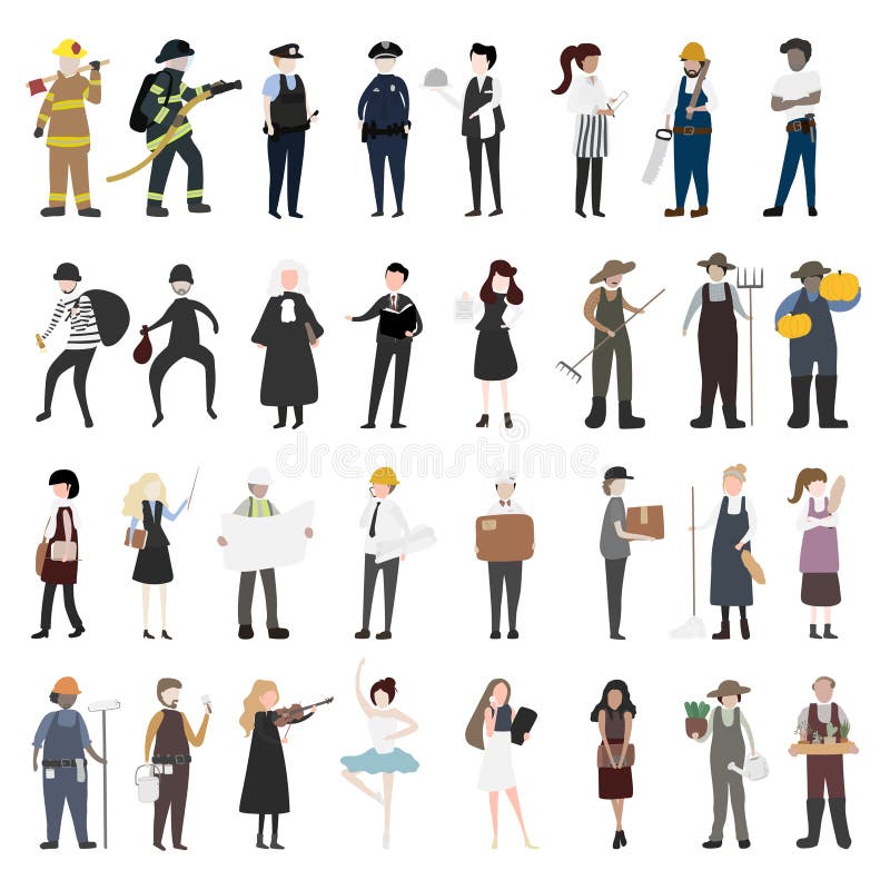 Sistema Del Vector De Gente Ilustrada Ilustración del Vector ...