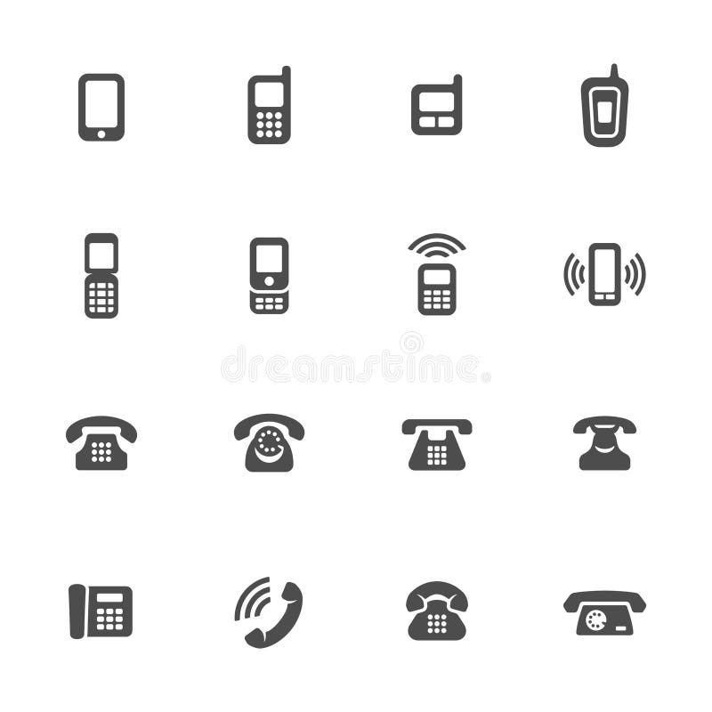 Conjunto Vectorial De Iconos De Teléfono Ilustración del Vector ...
