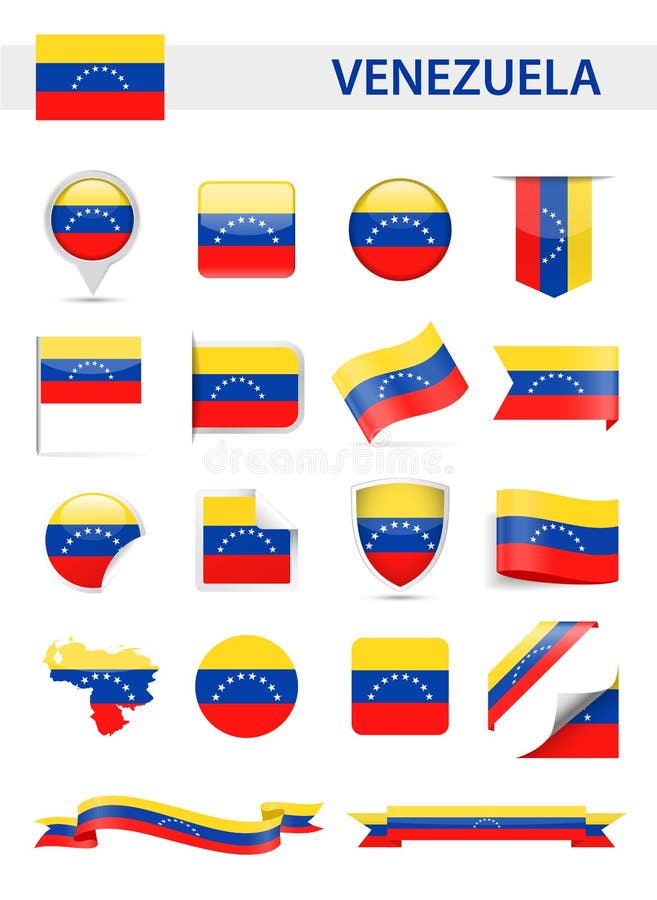 Icono Redondo Del Vector De La Bandera De Venezuela Stock de ...