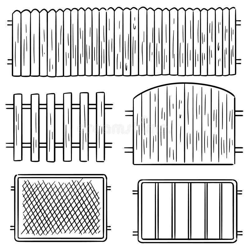 Sistema Del Vector De La Cerca Ilustración del Vector - Ilustración de ...