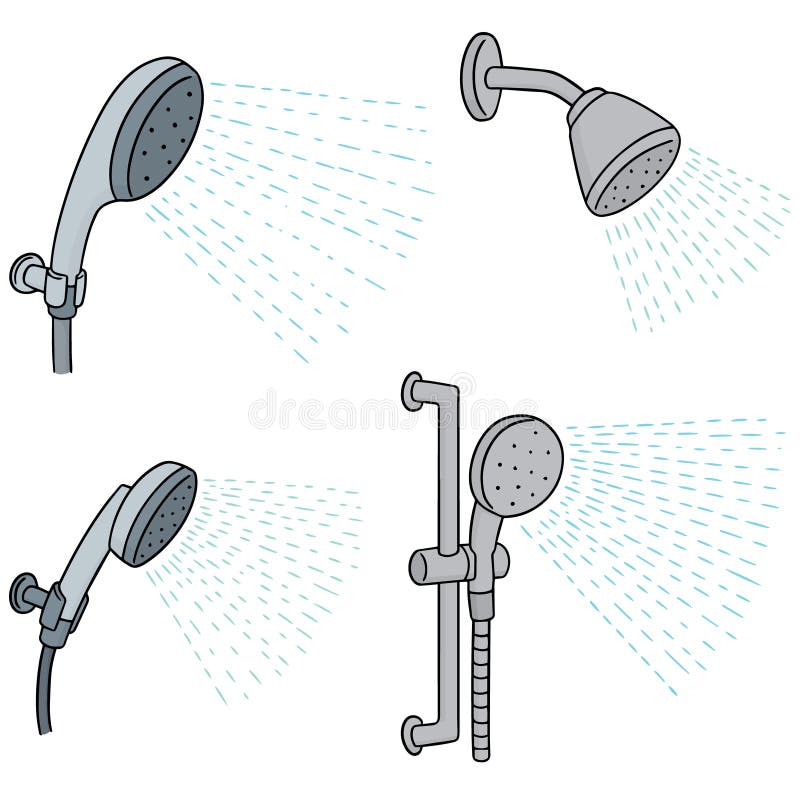 Sistema Del Vector De La Ducha Ilustración del Vector - Ilustración de ...