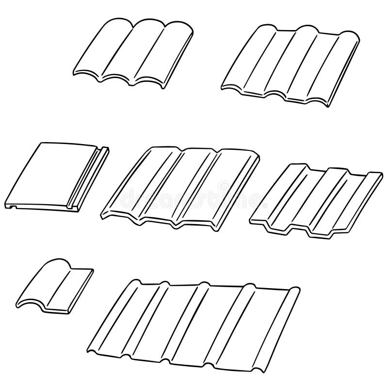 Sistema Del Vector De La Teja De Tejado Ilustración del Vector ...