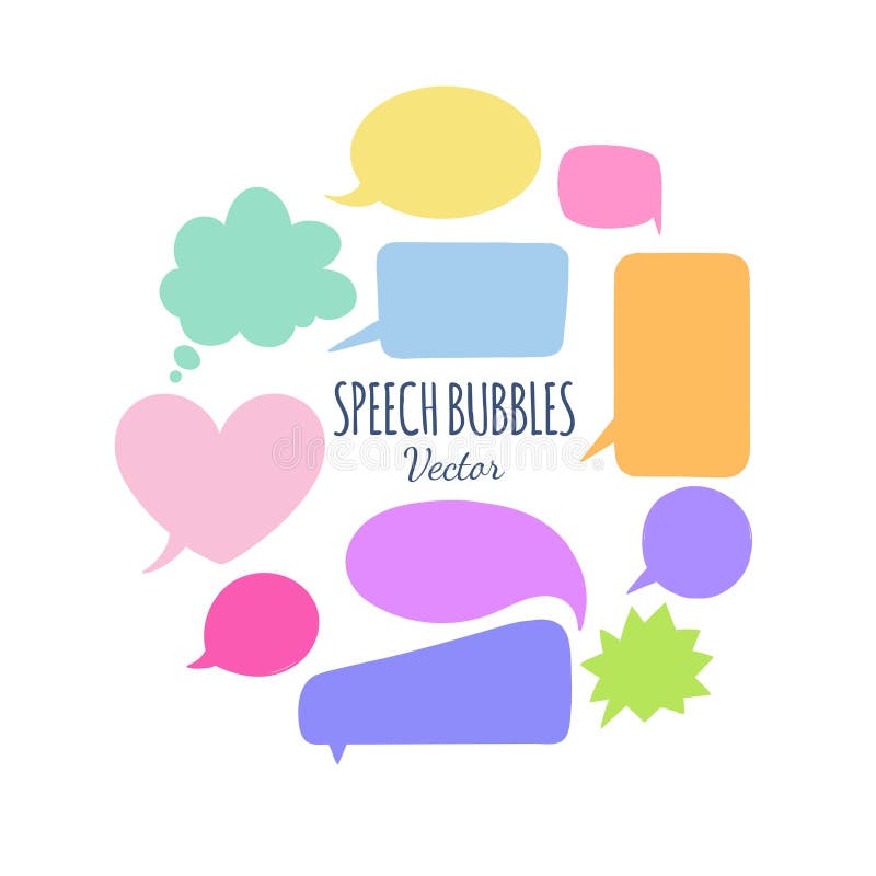 Sistema Del Vector De Las Burbujas Del Discurso Ilustración Del Vector