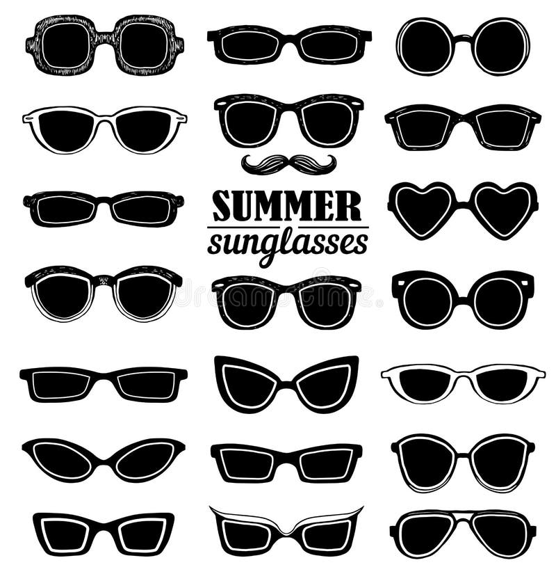 Sistema Del Vector De Las Gafas De Sol Del Verano Ilustración del ...