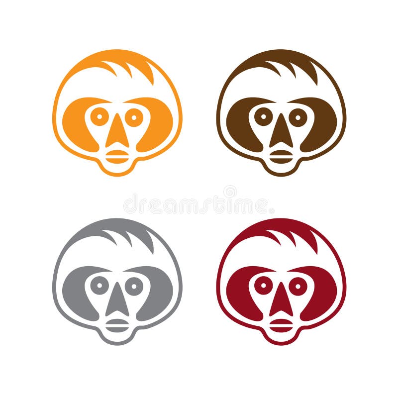 Sistema Del Vector Del Mono Simple Ilustración del Vector - Ilustración ...