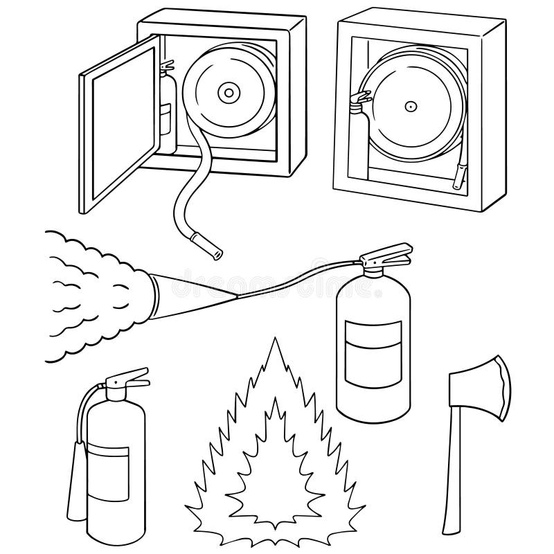 Sistema Del Vector Del Extintor Ilustración del Vector - Ilustración de ...