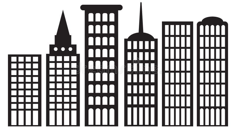 Sistema Del Vector Del Icono Del Edificio Ilustración del Vector ...