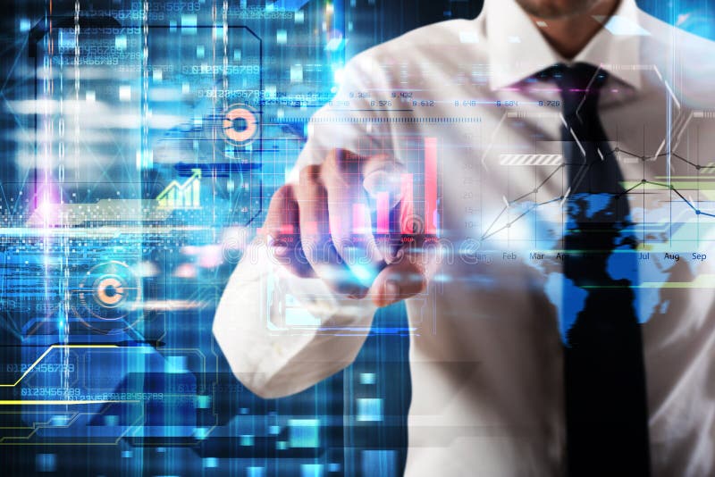 Sistema Empresarial De La Pantalla Virtual Foto de archivo - Imagen de ...