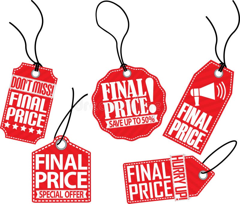 Precio final ilustración del vector. Ilustración de tarifa - 79722080