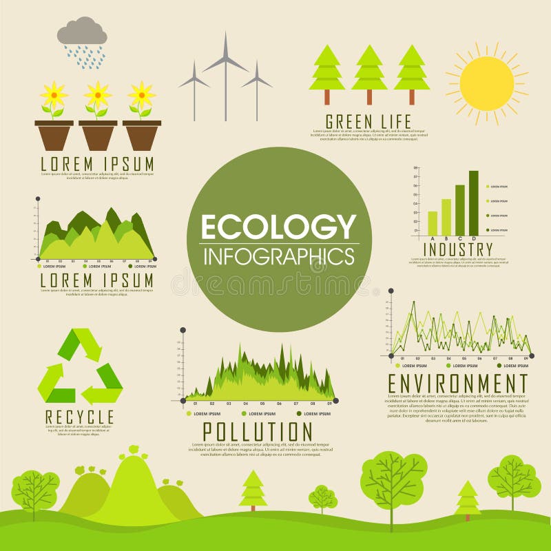 Sistema De Los Elementos De Infographic De La Ecología Stock de ...
